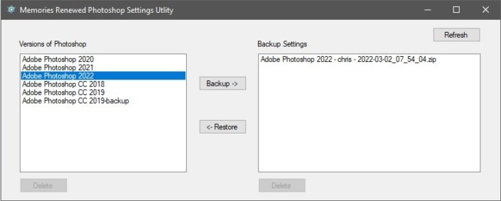 How to Backup Your Photoshop Settings - Memories Renewed